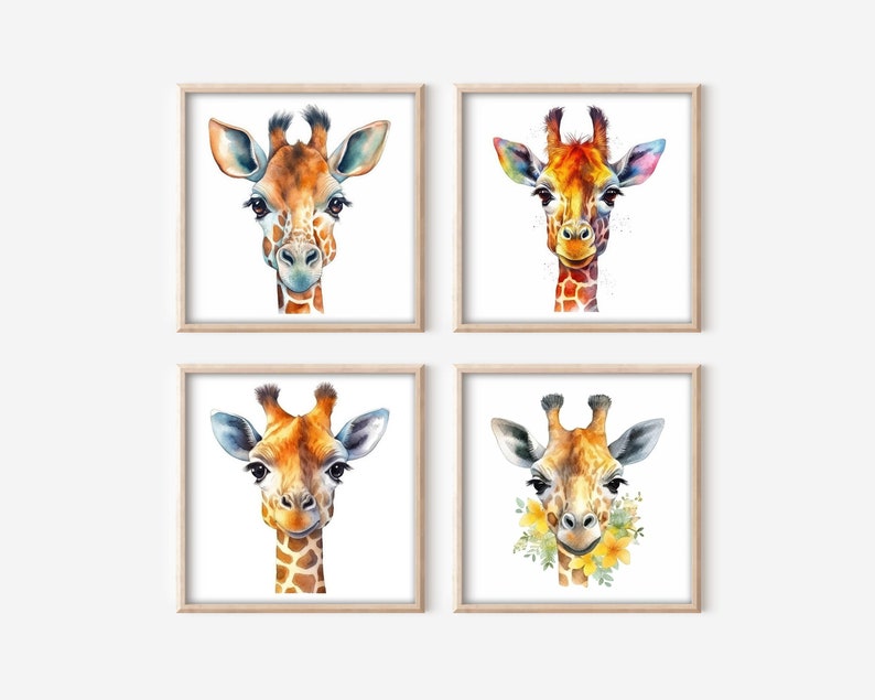 Cute Giraffe Clipart Bundle 8 High-resolution Pngs Digital - Etsy