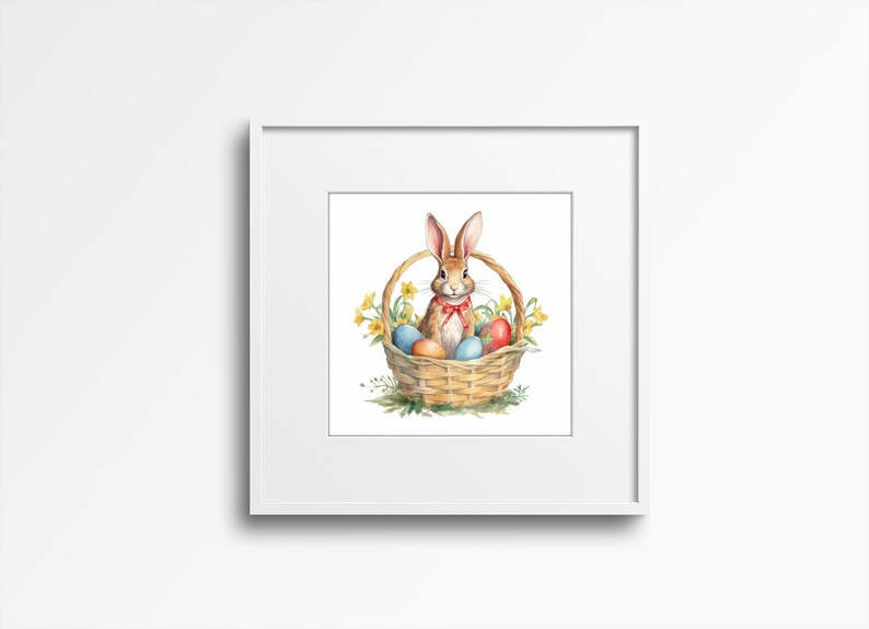 Easter Bunny Basket Clipart Set 8 High-resolution Pngs - Etsy