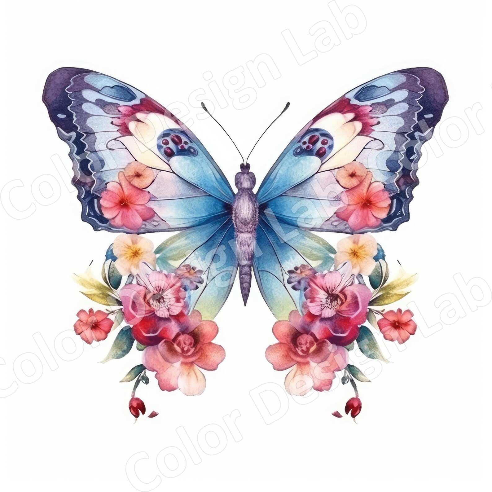 Butterfly on Wildflowers Printable Wall Art Set of 8 - Etsy