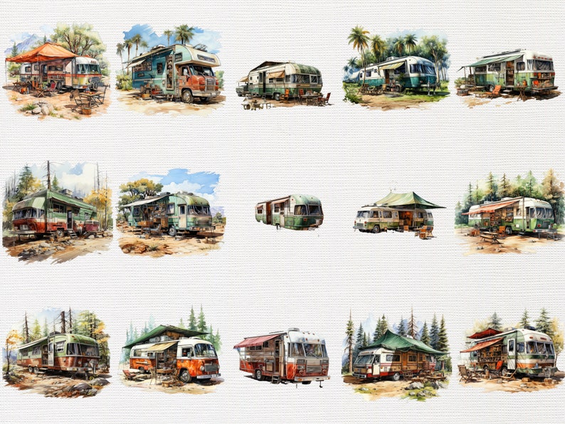 RV Camping Clipart - 36 Quality Transparent Png Digital Download Files ...