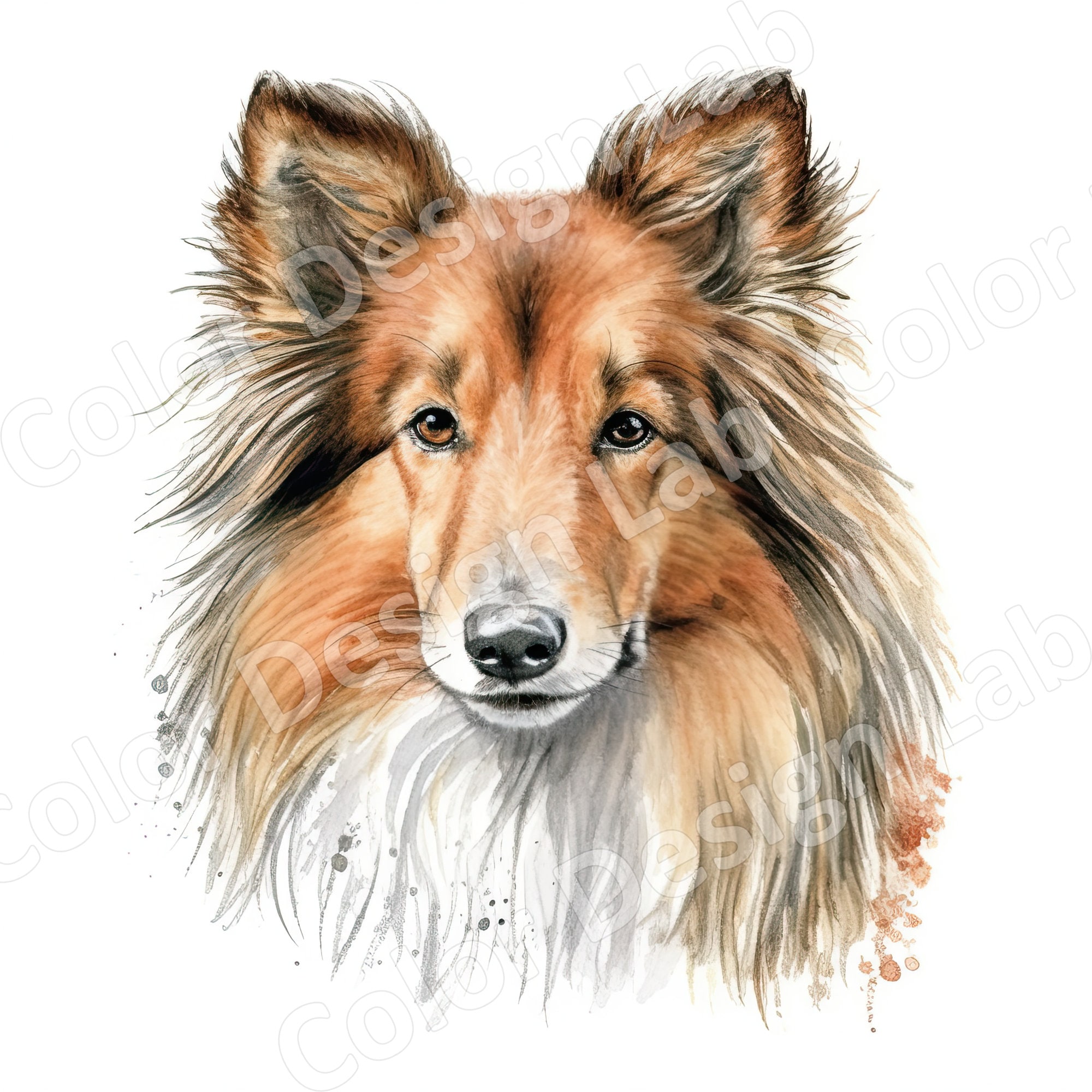 Majestic Shetland Sheepdog Clipart Bundle, 8 High-resolution Printable ...
