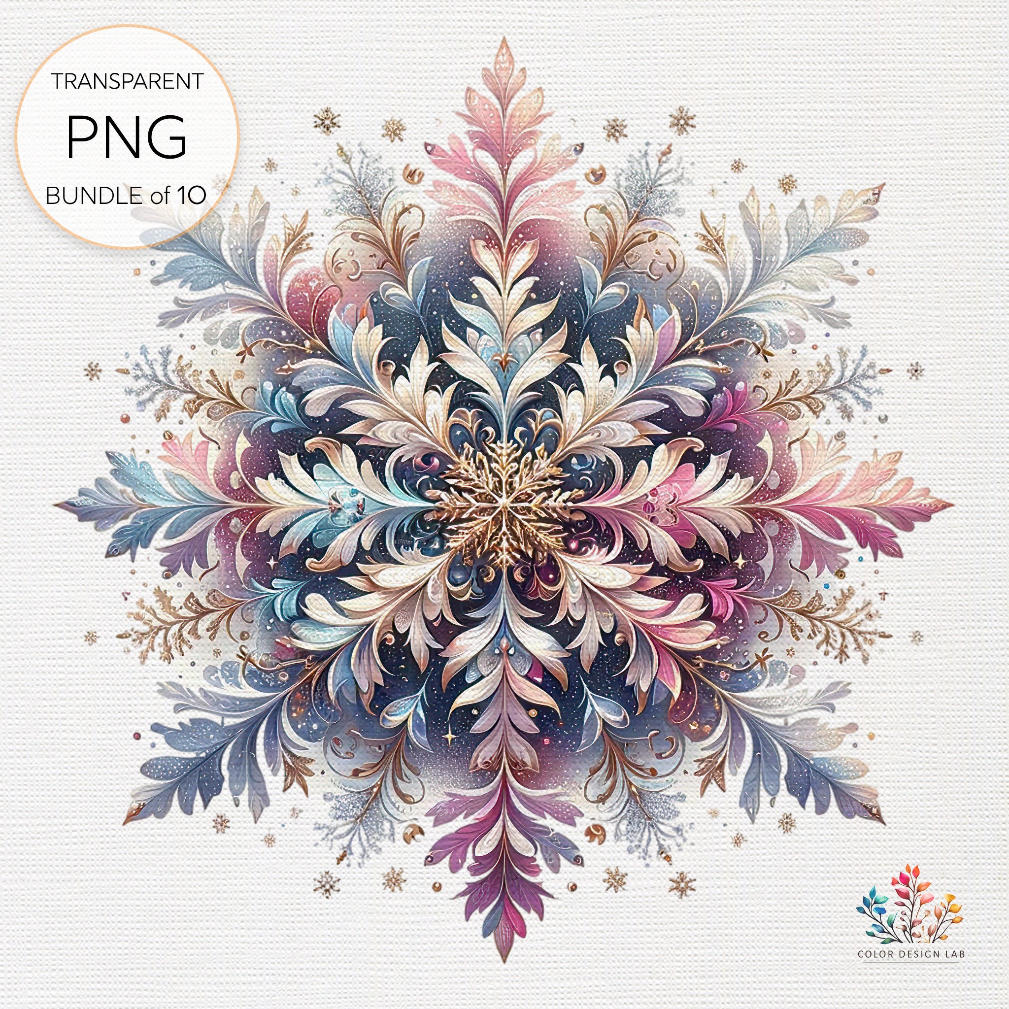 Elegant Snowflake Clipart Collection: Beautiful Transparent PNG Designs ...