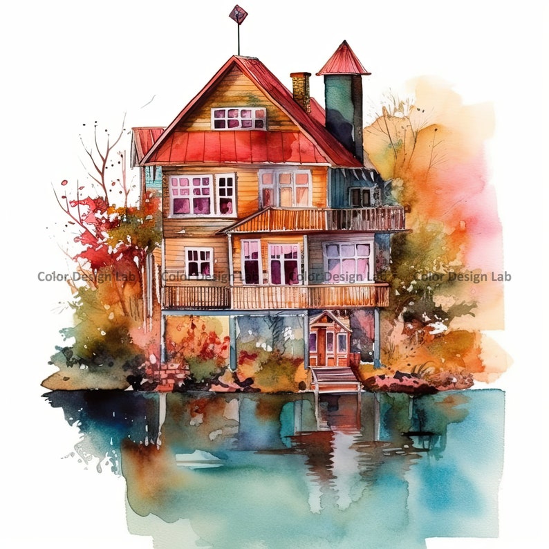 Lake House Clipart 8 High-resolution Lake House PNG - Etsy