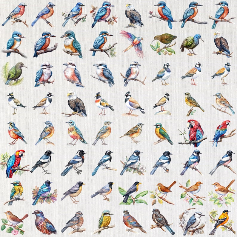 500+ Bird Clipart Bundle PNG Images of Birds for Digital Scrapbooking ...
