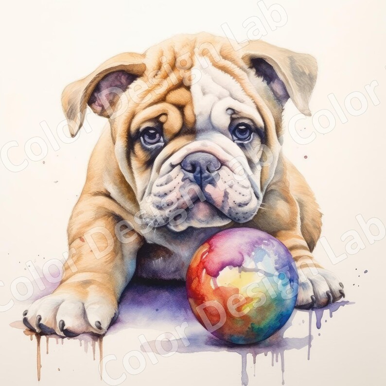 Playful Bulldog Pup Clipart Set 8 High-resolution PNG Images - Etsy