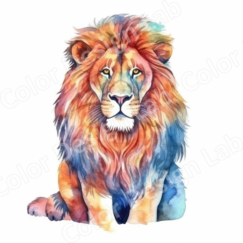 Lion Clipart Set of 8 High Resolution PNG Images Digital - Etsy