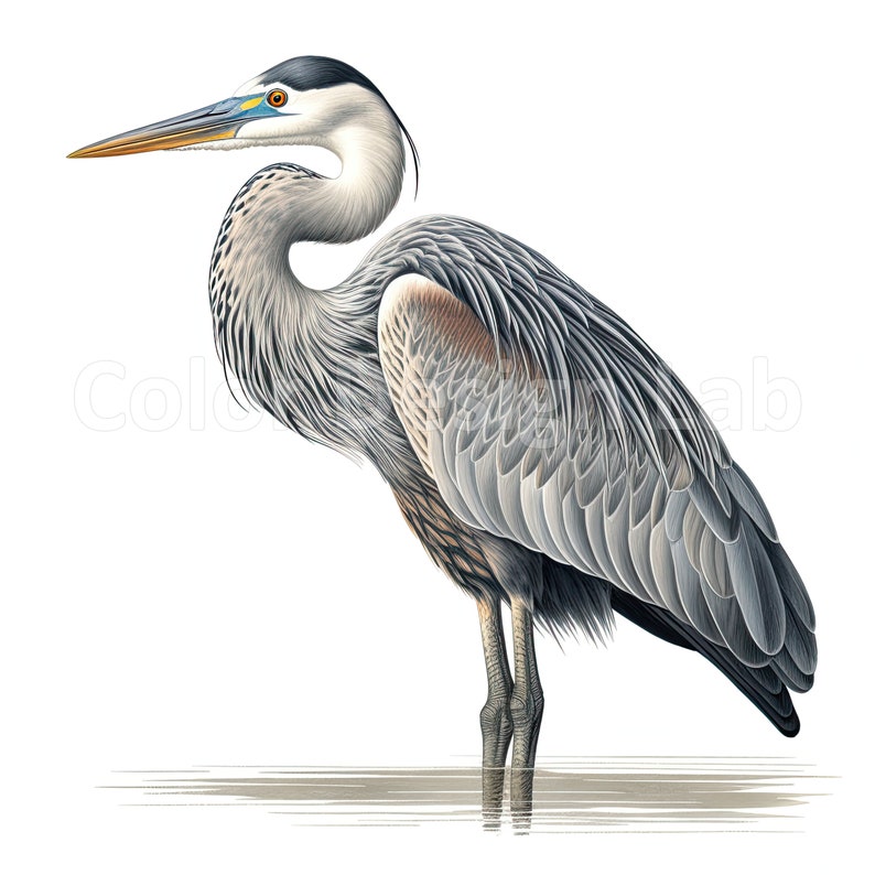 Great Blue Heron Clipart Set of 8 Printable Art PNG Digital - Etsy