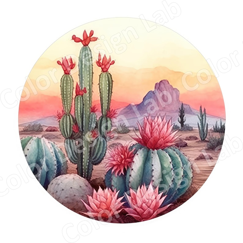 Sunset Cacti Printable Clipart Set 8 High-resolution Pngs - Etsy