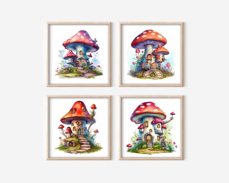 Toadstool House Clipart Set 8 High-resolution PNG Images - Etsy