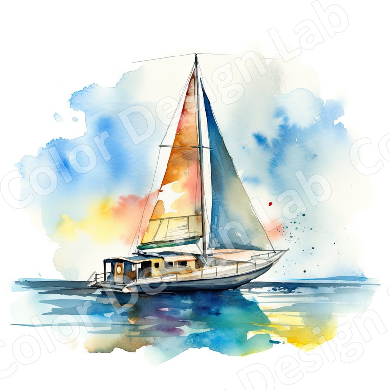 Download Catamaran Clipart Catamaran Art 4 High-resolution - Etsy