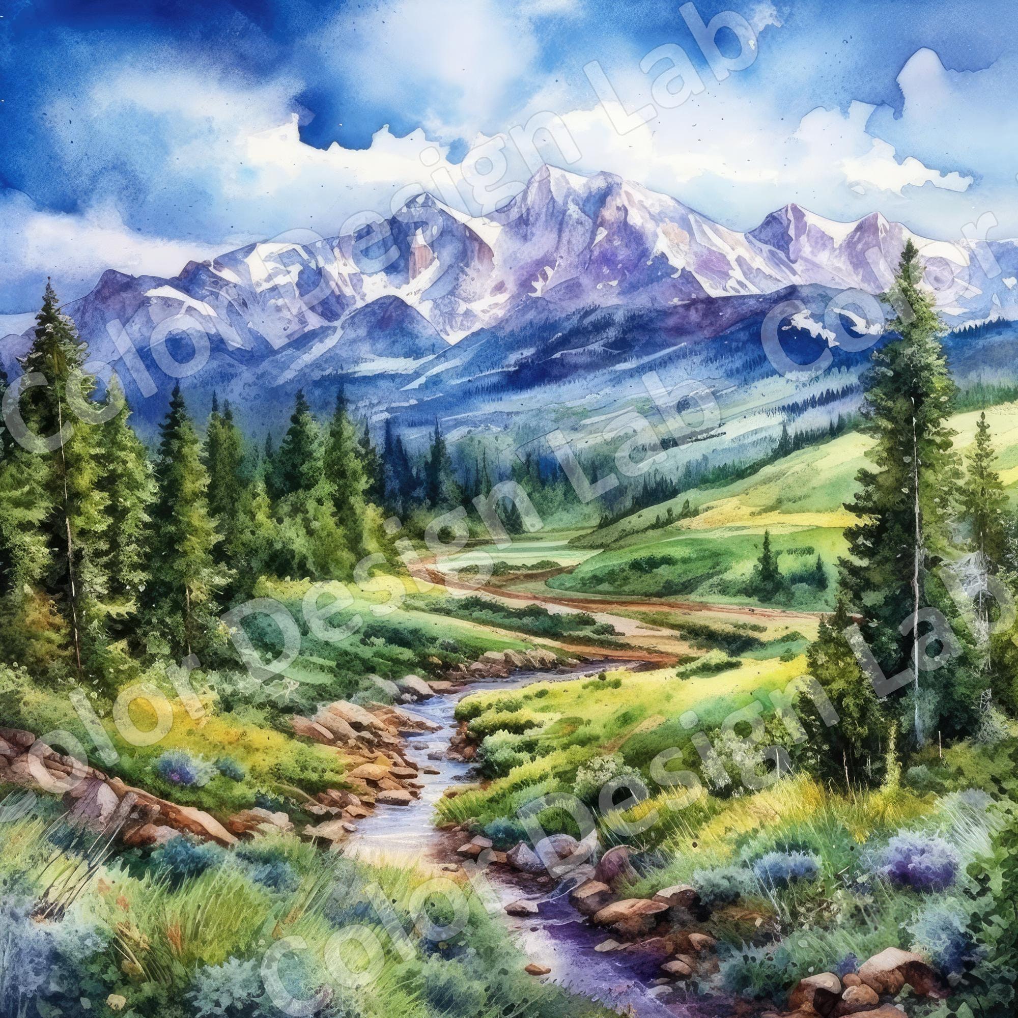 Colorado's Rocky Mountains Printable Clipart Set 8 - Etsy