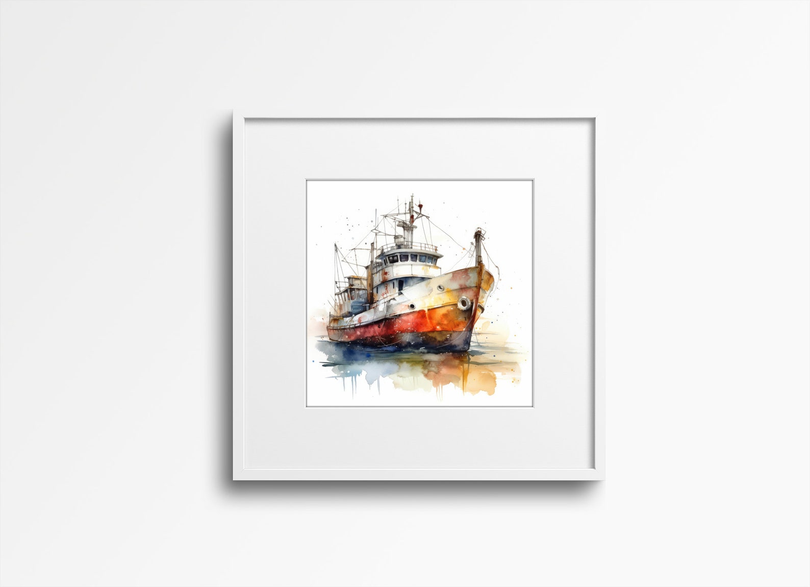 Nautical Trawler Boat Art Printable Clipart, 4 High-resolution Trawler ...