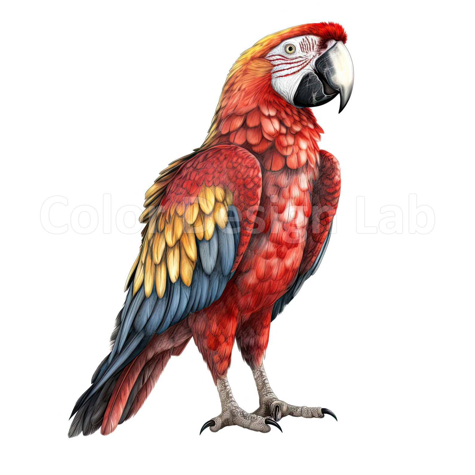Scarlet Macaw Art Printable Clipart Bundle Set of 8 PNG - Etsy