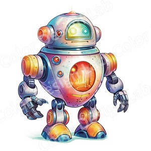 Cute Robot Clipart, 8 High-resolution Pngs, Digital Download ...