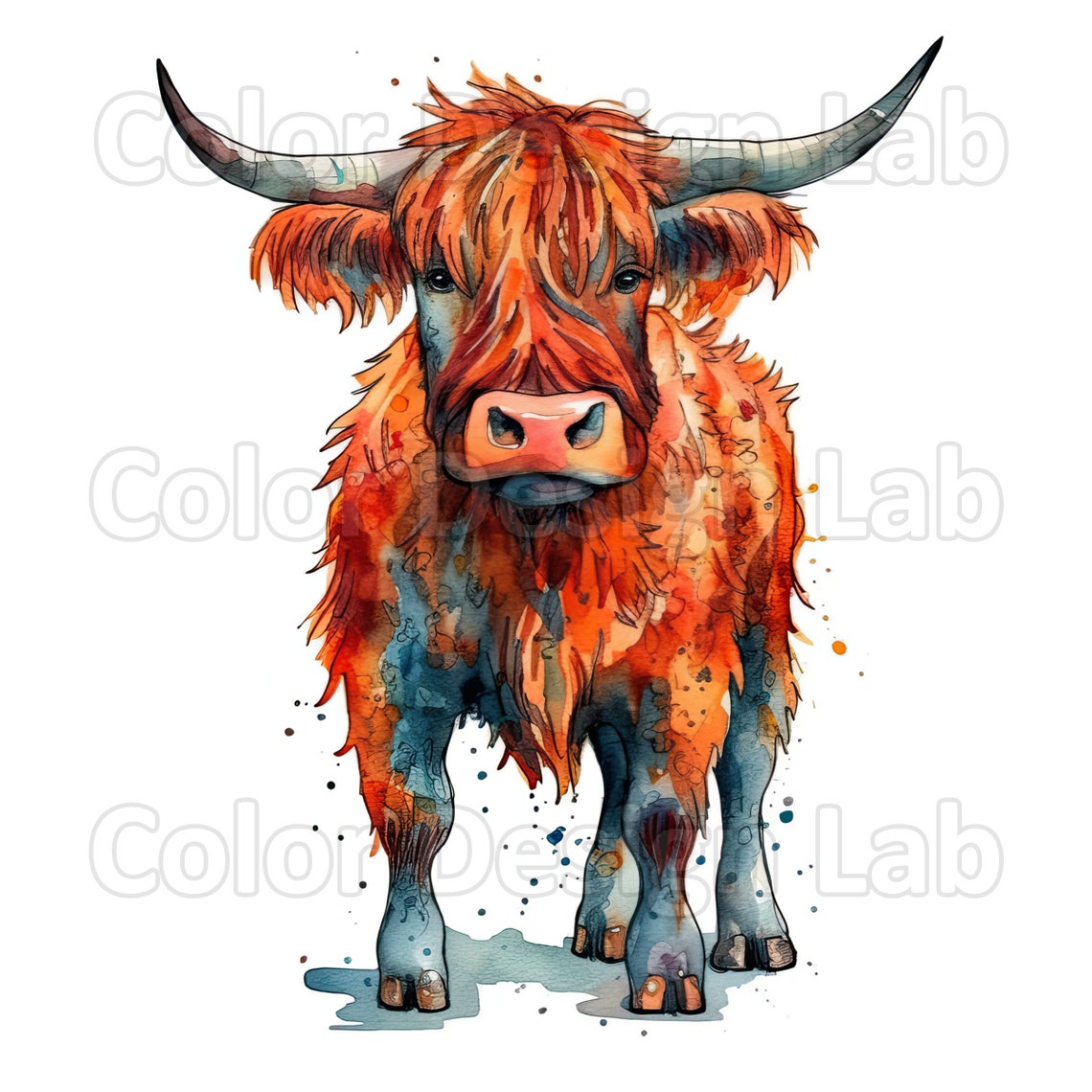 Cartoon Highland Cow Clipart Set of 8 Digital Clip Art PNG - Etsy