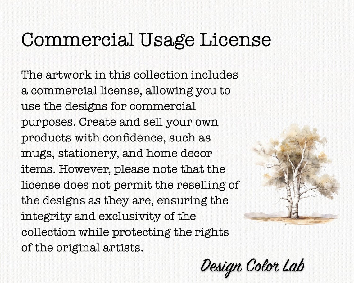 Birch Tree Clipart Watercolor Png Birch Tree Forest Commercial - Etsy