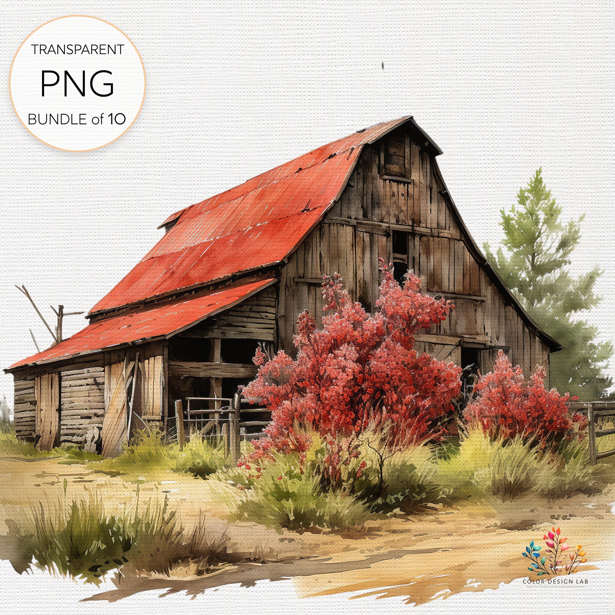 Old Barn Clipart: Rustic Countryside Charm Captured in Detailed ...