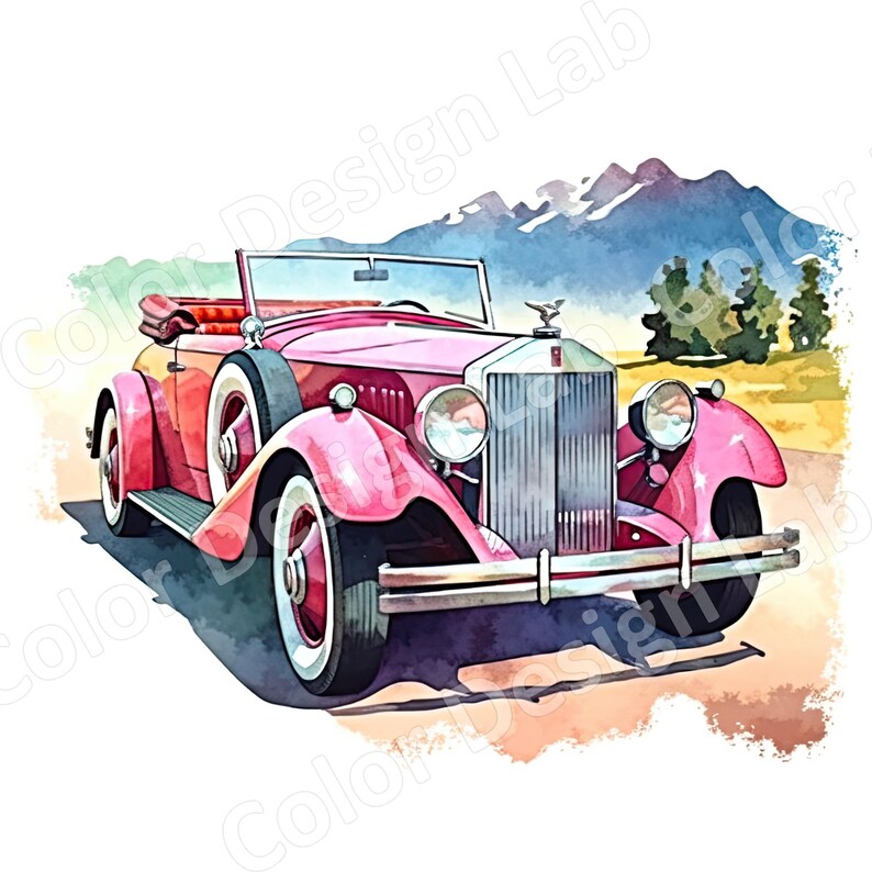 Vintage Rolls Royce Printable Clipart Set 8 PNG Artworks - Etsy
