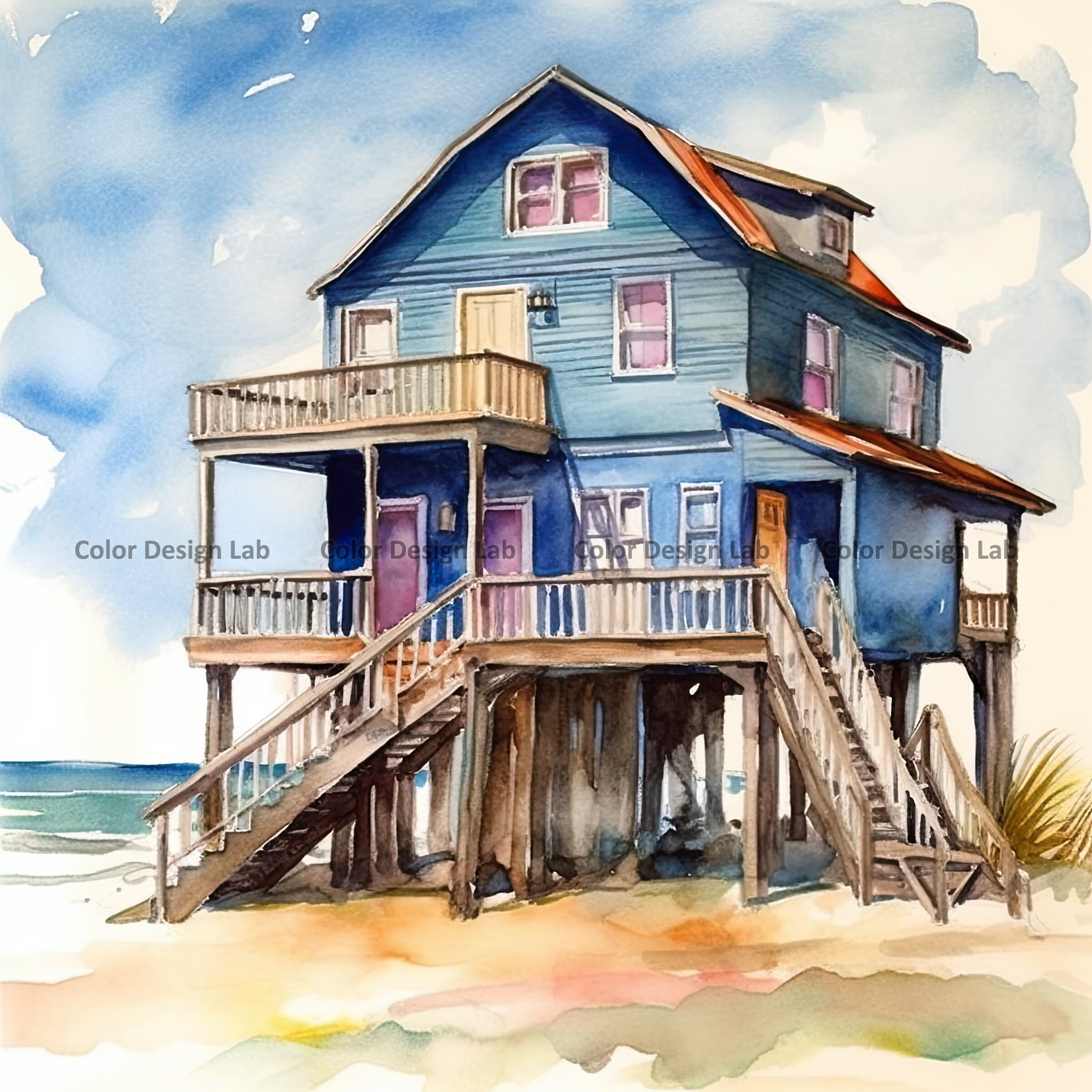 Beach House Clipart - 8 High-resolution PNG Images – Perfect for ...