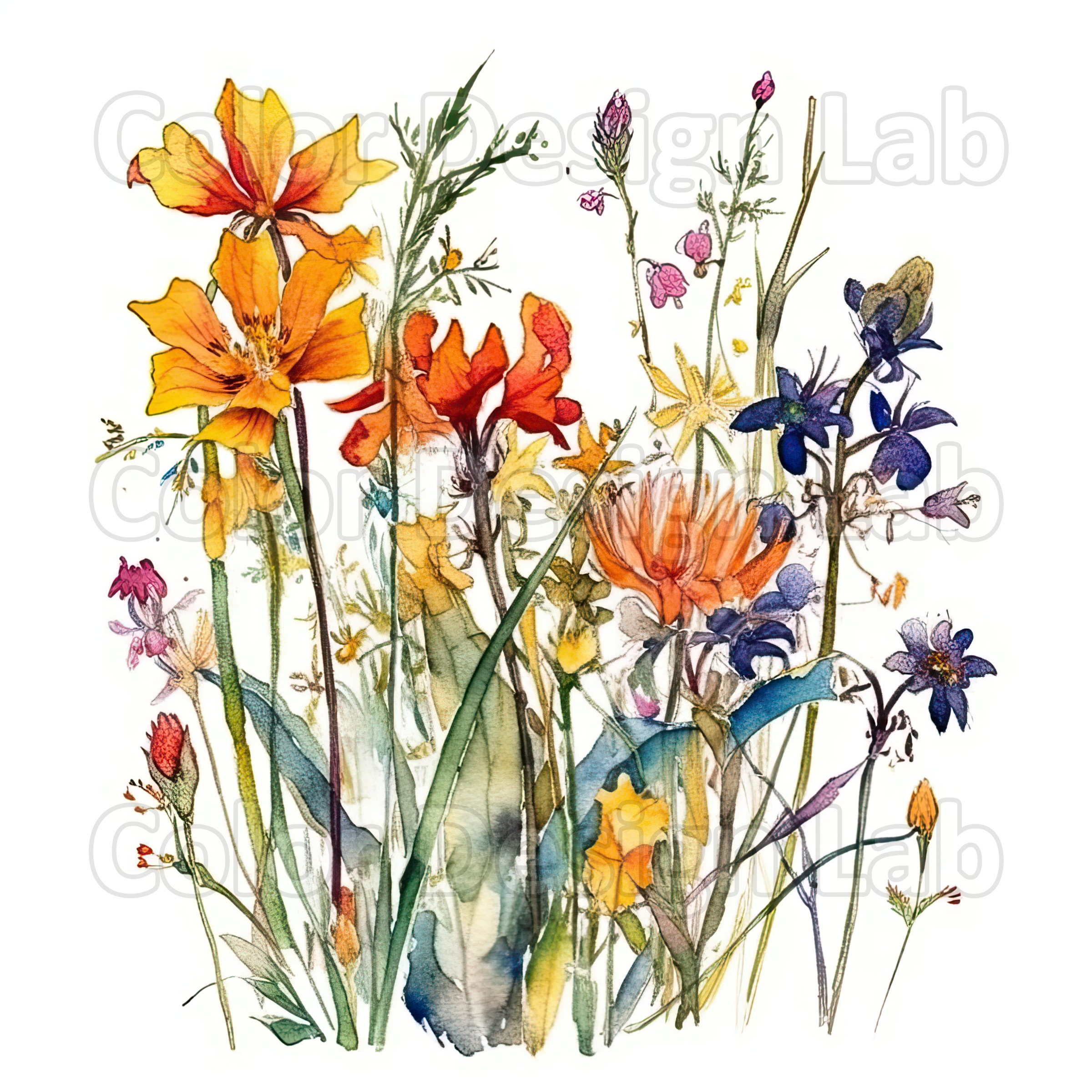 Wildflower Sketch Clipart Set of 8 High-quality Hand-drawn - Etsy