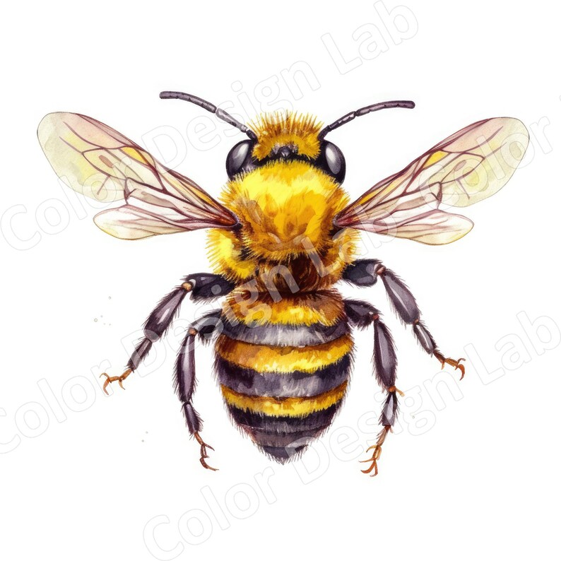 Bumblebee Clipart Set 8 Pngs of Bumbling Bee Digital - Etsy