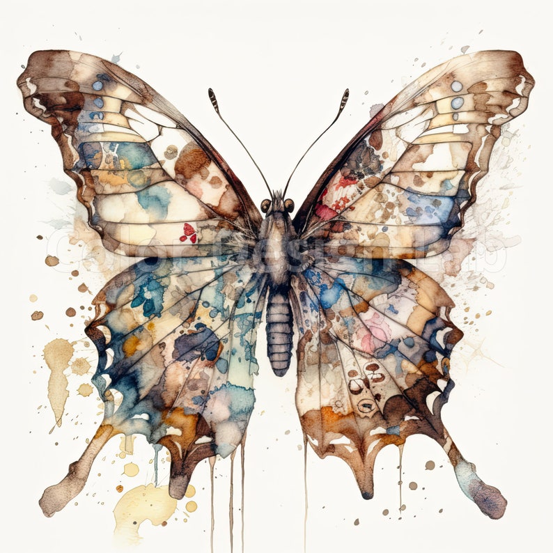 Intricate Butterfly Printable Clipart 8 Colorful Butterflies - Etsy