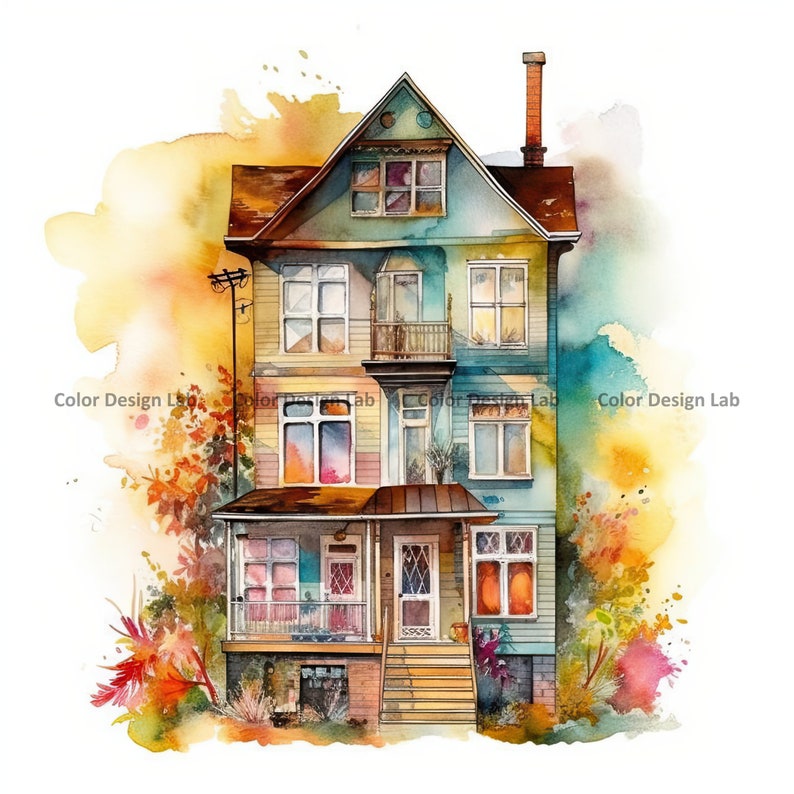 Dream House Clipart Set of 8 High-resolution House PNG - Etsy