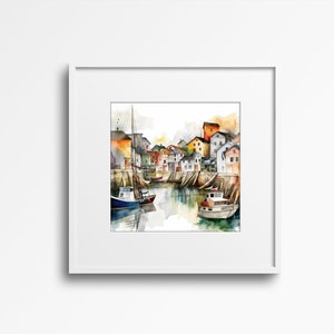 Picturesque Fishing Harbor Printable Clipart Set, 8 High-resolution ...