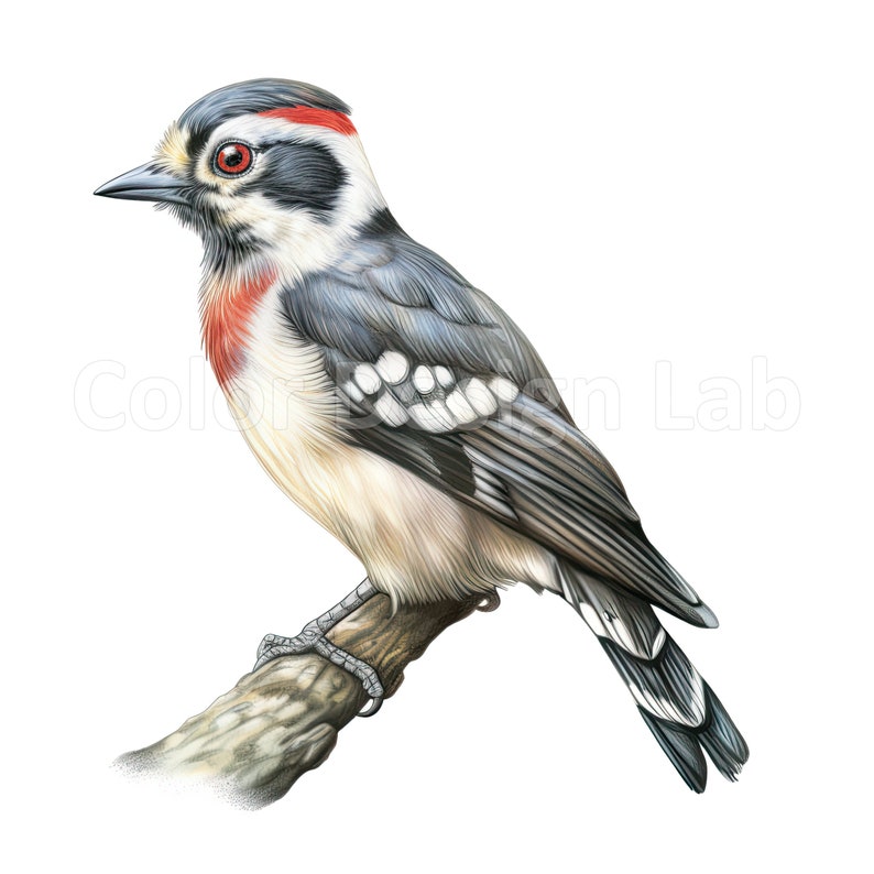 Downy Woodpecker Printable Clipart Set of 8 PNG Art Digital - Etsy