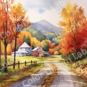 Autumn in Vermont Printable Wall Art, Set of 8 High-resolution PNG Art ...