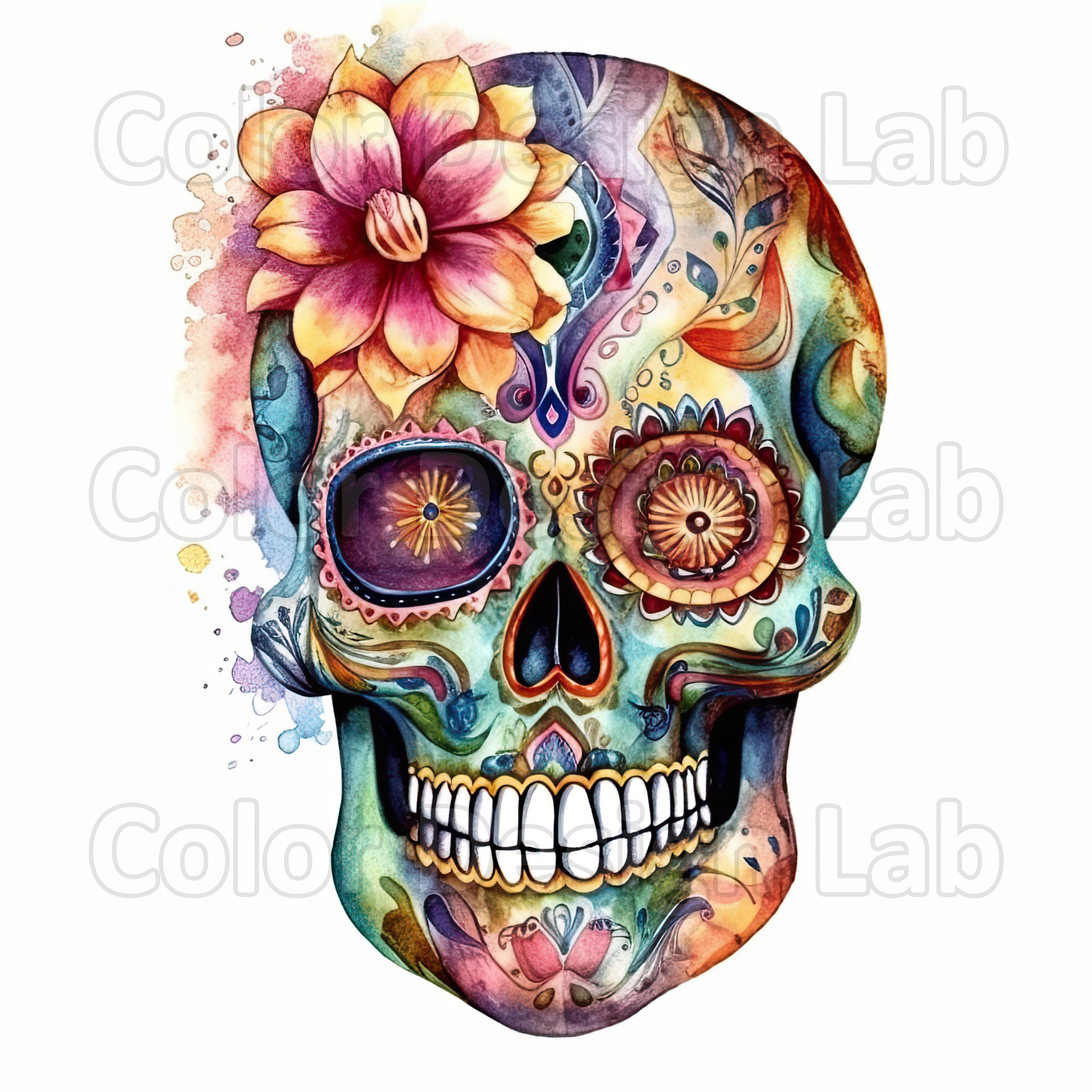 Sugar Skull Printable Clipart Bundle - Set of 8 PNG, Digital Download ...