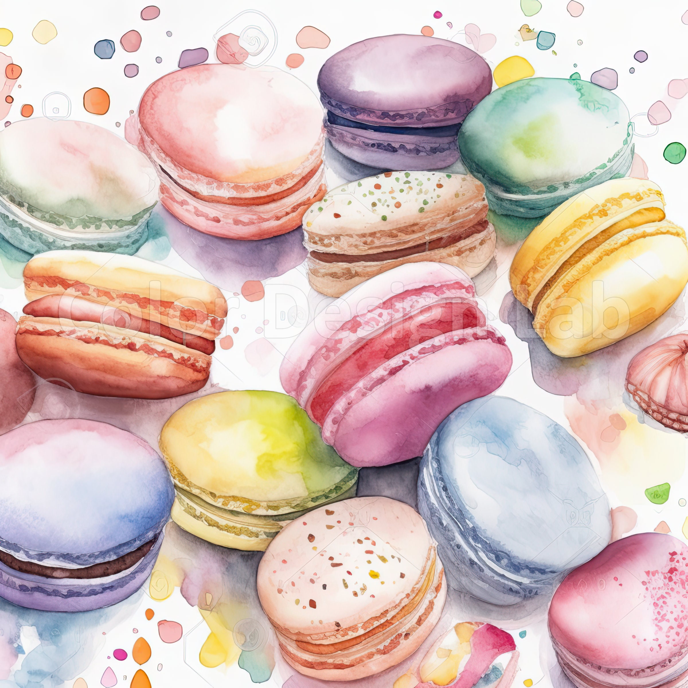 Pastel Macarons Clipart Set of 8 Digital Downloads - Etsy