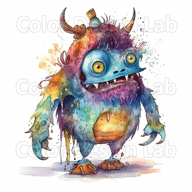 Cartoon Monster Printable Clipart Set 8 High-quality Pngs - Etsy