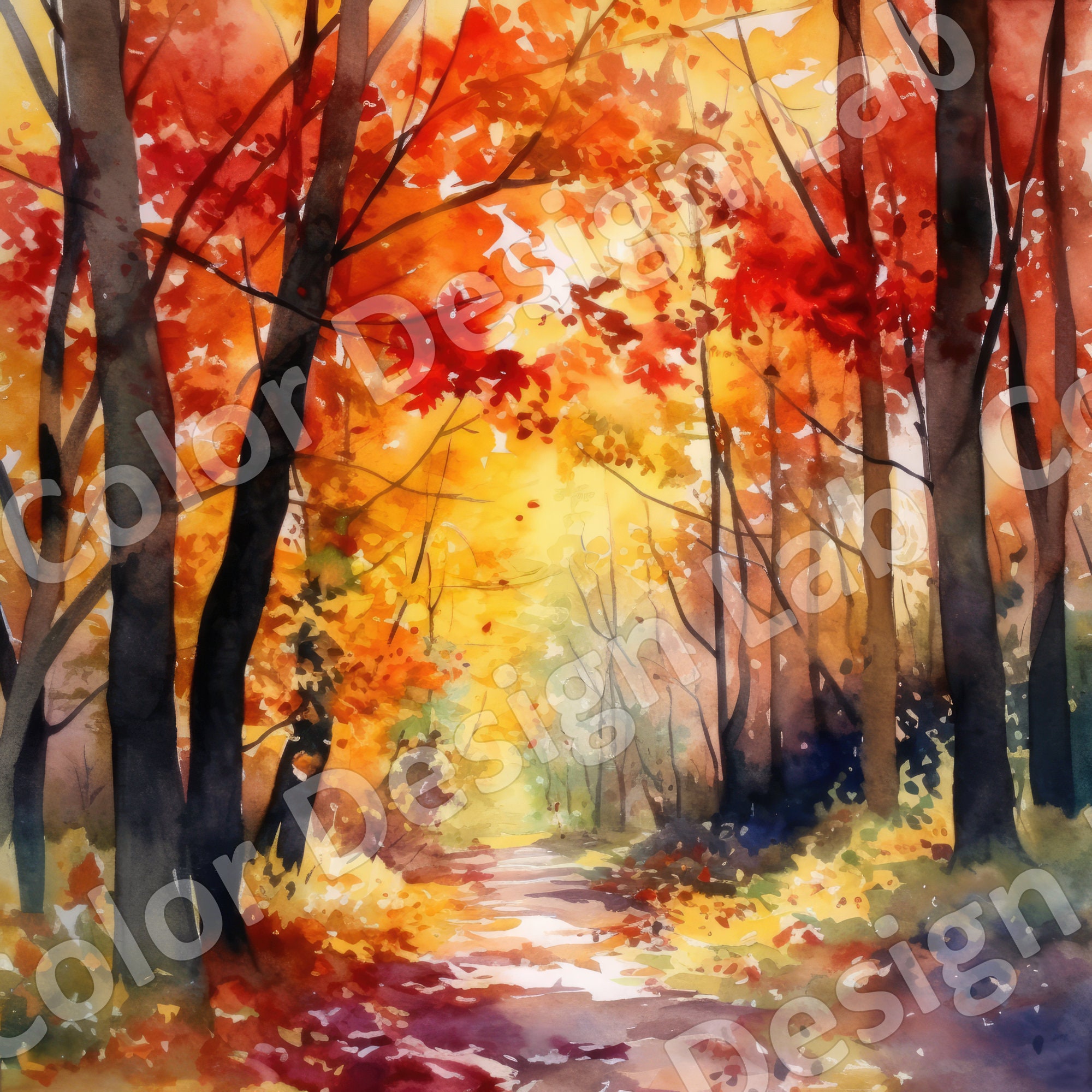 Enchanted Autumn Forest Digital Download, Printable Clipart Set of 4 ...