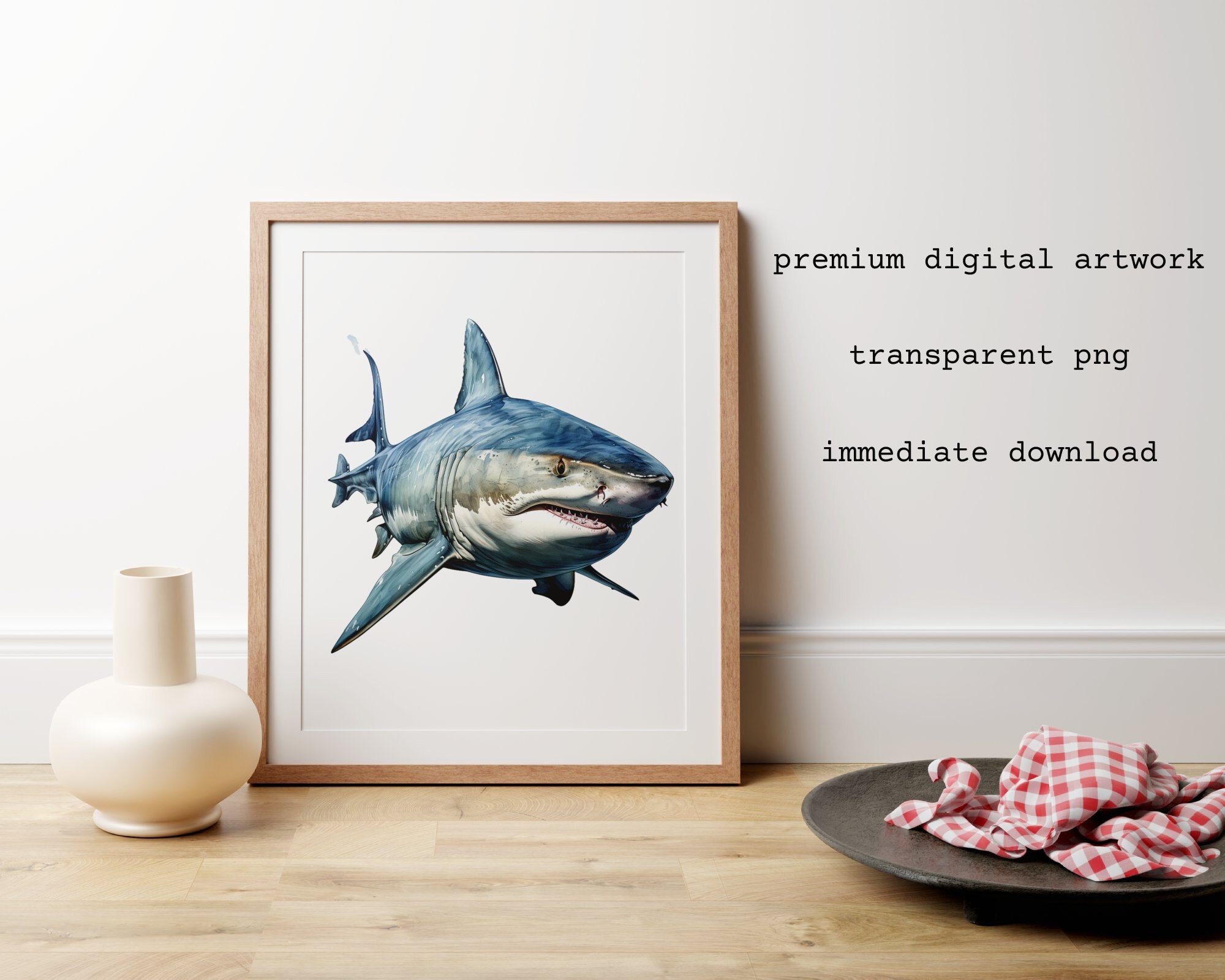 Shark Clipart Bundle 36 High Quality Transparent Watercolor - Etsy