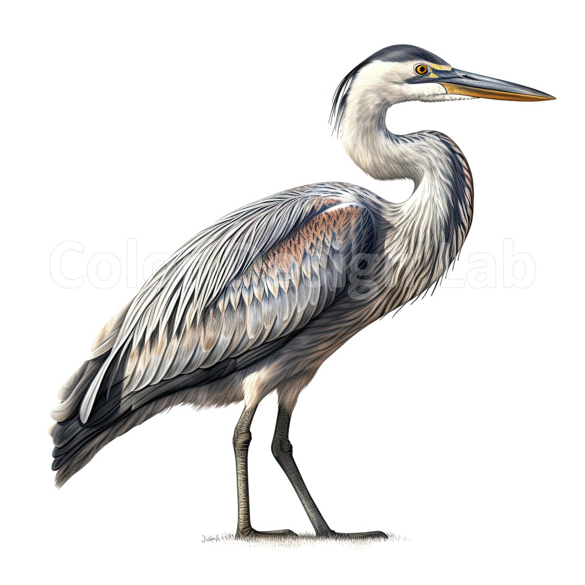 Great Blue Heron Clipart Set of 8 Printable Art PNG Digital - Etsy