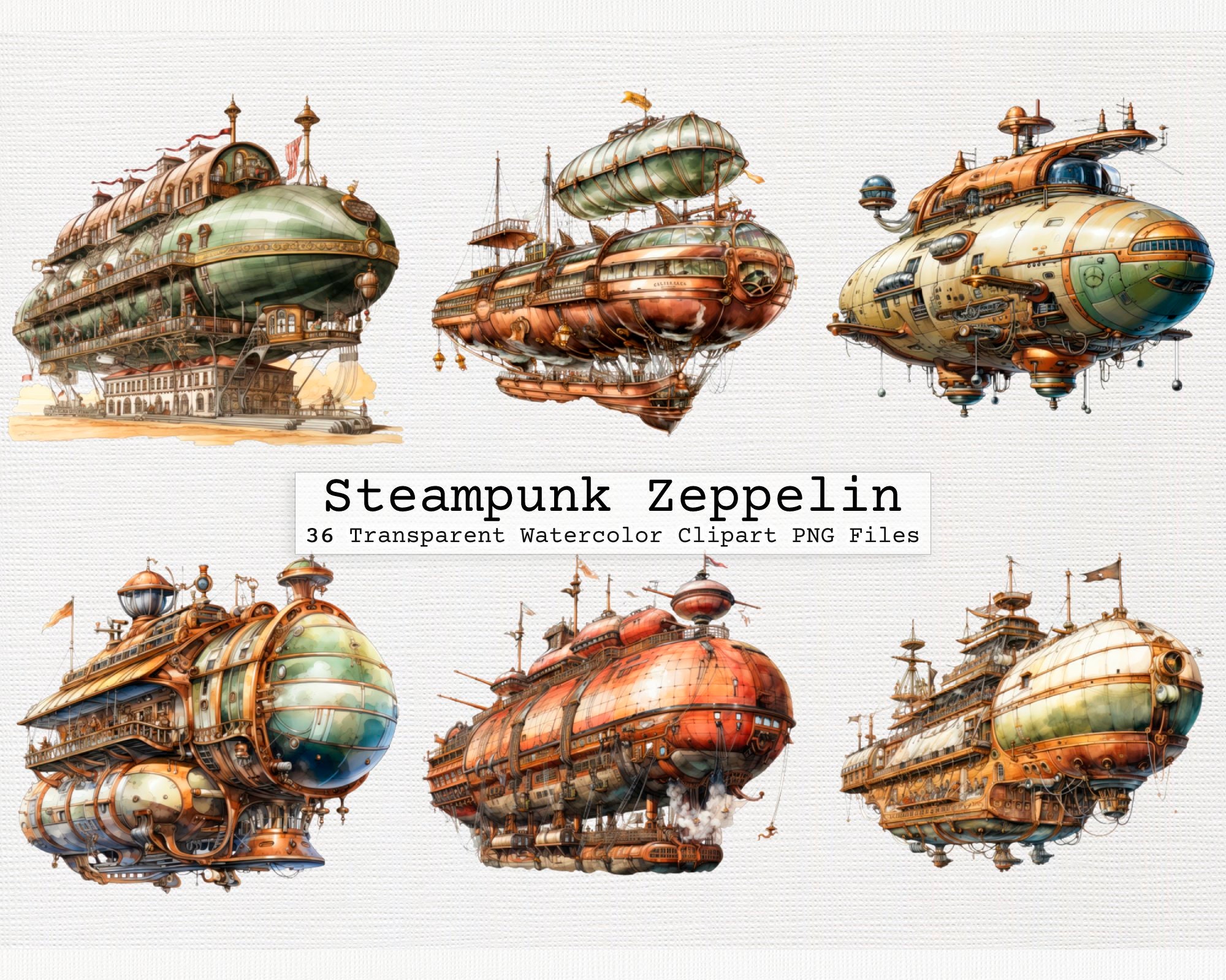 Steampunk Zeppelin Clip Art