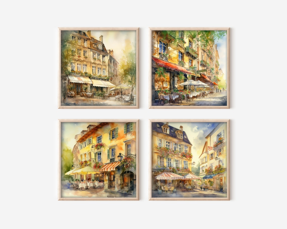 Vintage European Cafe Printable Clipart Set of 4 PNG - Etsy