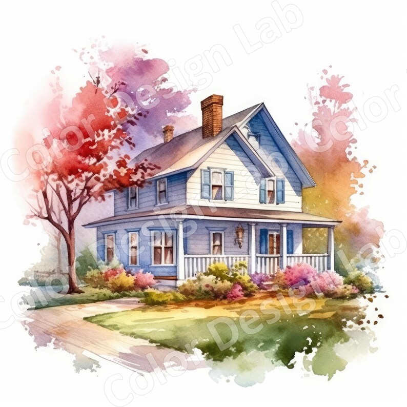 Country Cottage Printable Clipart Set 8 High-resolution Pngs - Etsy