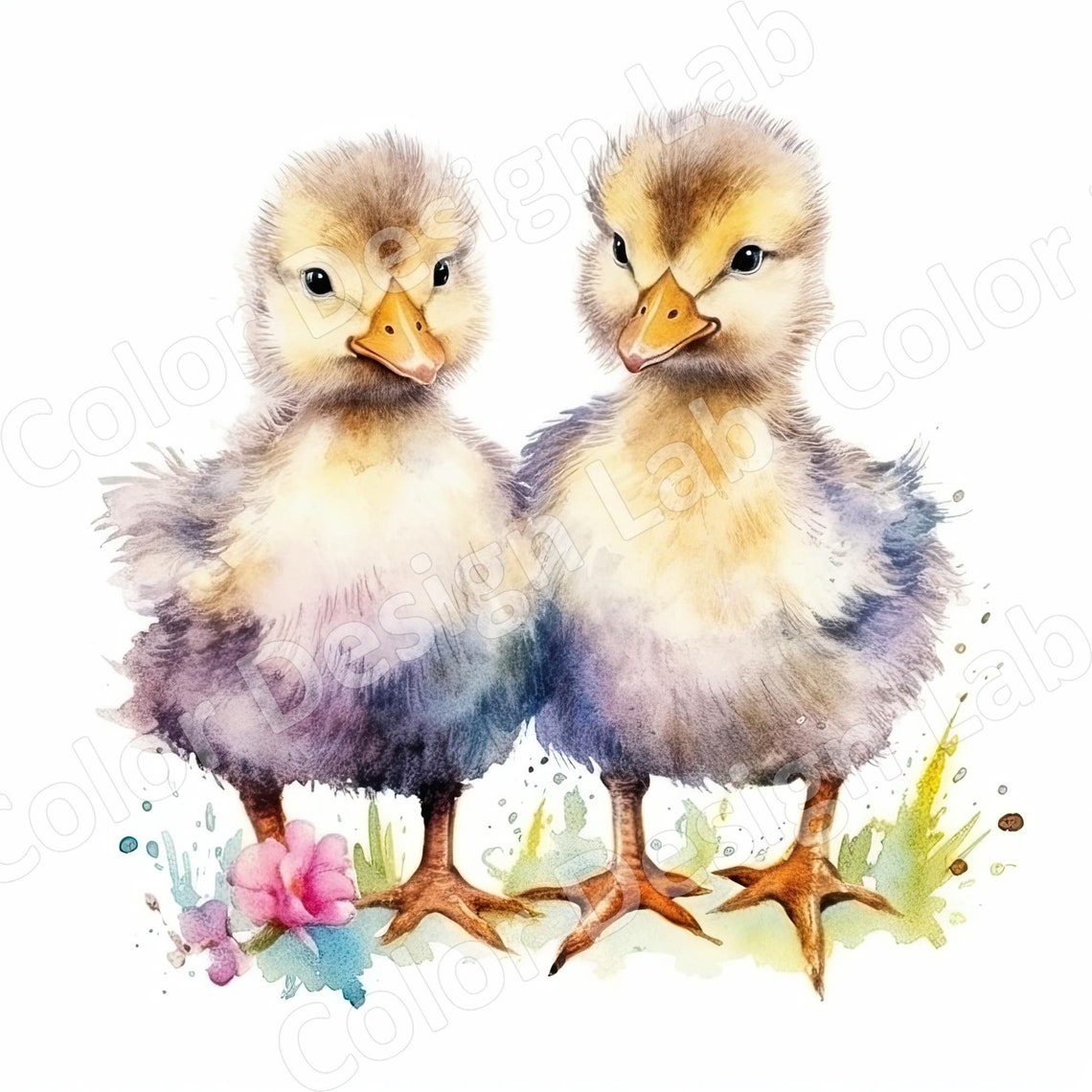 Fluffy Ducklings Printable Clipart Set, 8 High-resolution Pngs, Instant ...