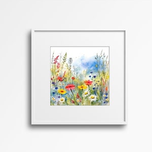 Wildflower Meadow Printable Wall Art Bundle, 8 High-resolution Pngs ...