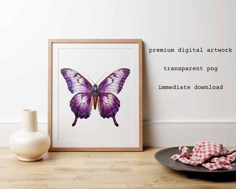 Purple Butterfly Clipart Set 36 Quality Watercolor - Etsy