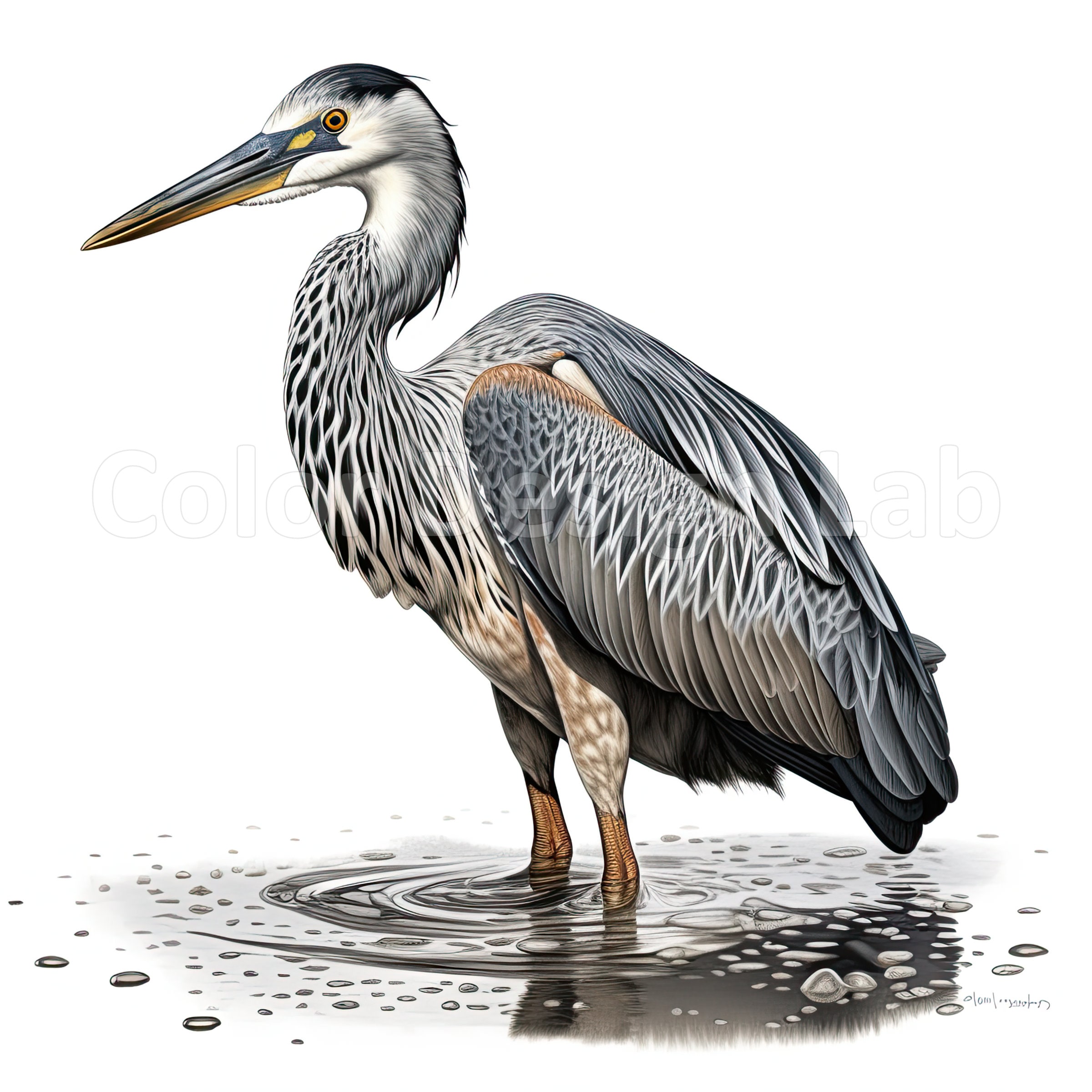Great Blue Heron Clipart - Set of 8 Printable Art PNG, Digital Download ...