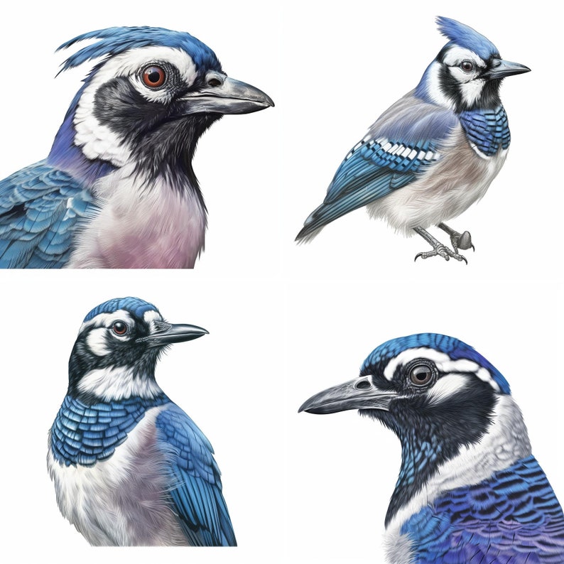 Blue Jay Clipart 8 High-res Art Printables Commercial - Etsy