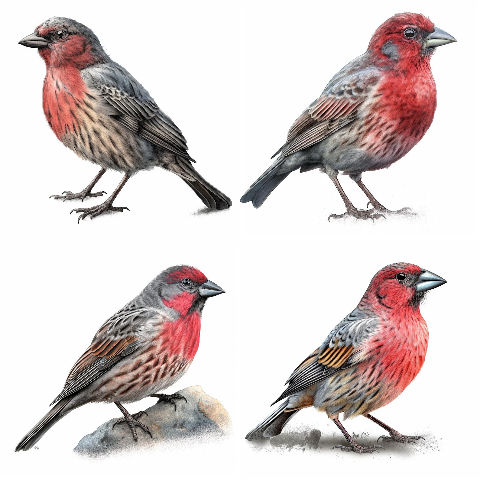 House Finch Clipart Printable Set - 8 High-quality House Finch Art PNG ...