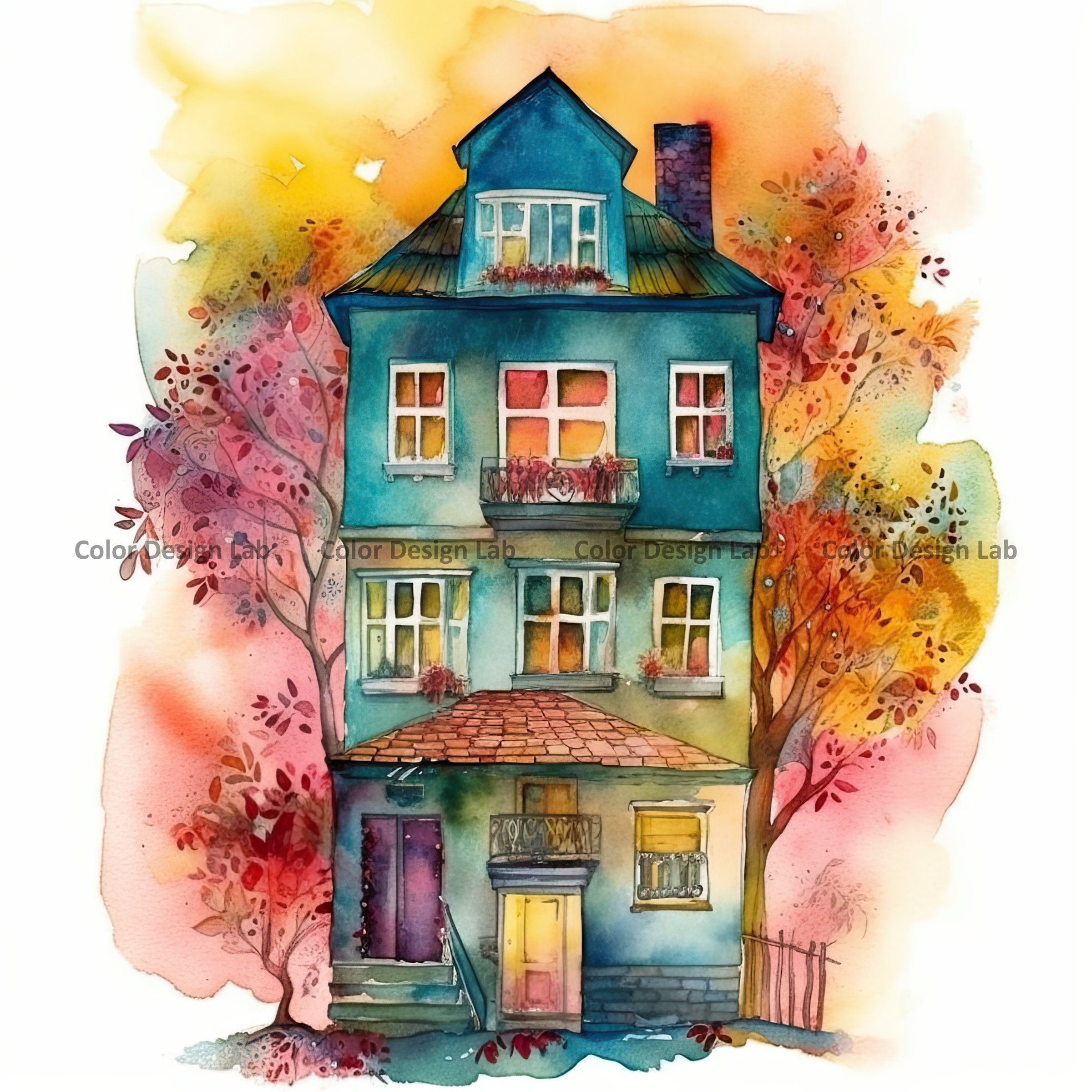 Dream House Clipart Set of 8 High-resolution House PNG - Etsy