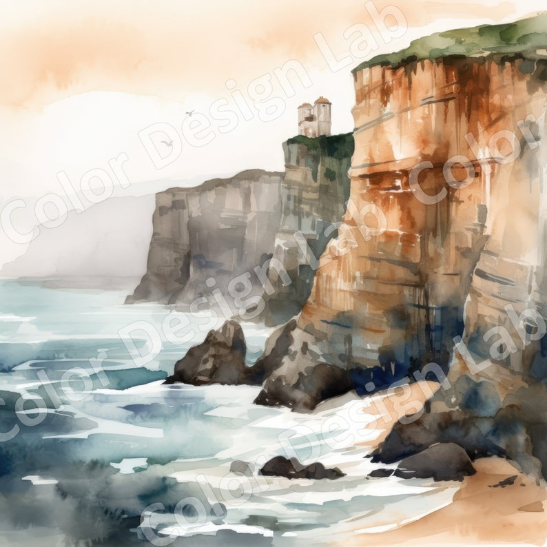 Soaring Coast Cliffs Printable Clipart 8 High-resolution - Etsy