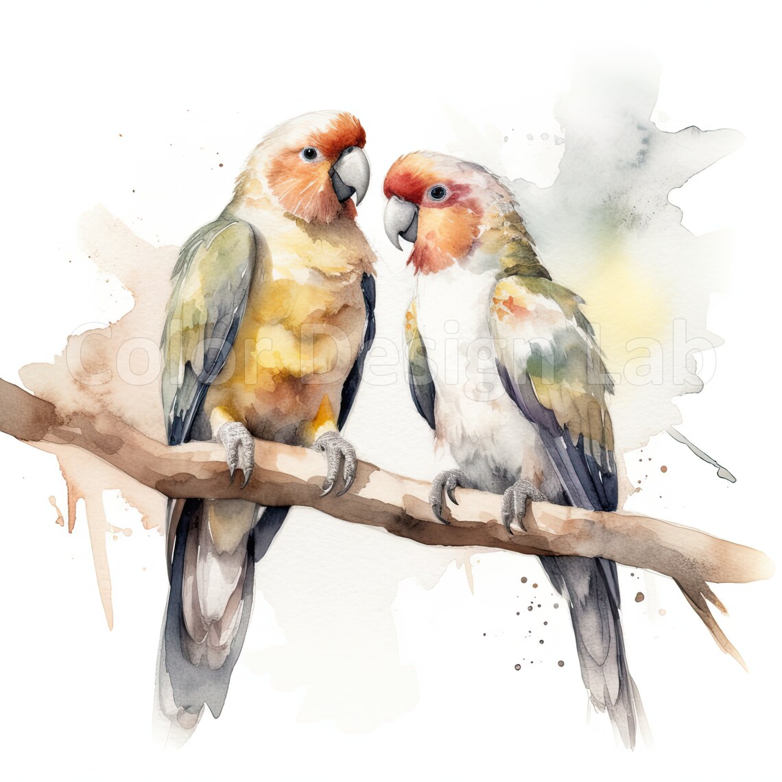 Lovebirds Perch Printable Clipart 8 Bird Pngs Digital - Etsy