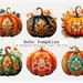 Boho Pumpkin Clipart Bundle of 36 Quality Transparent Watercolor Png ...