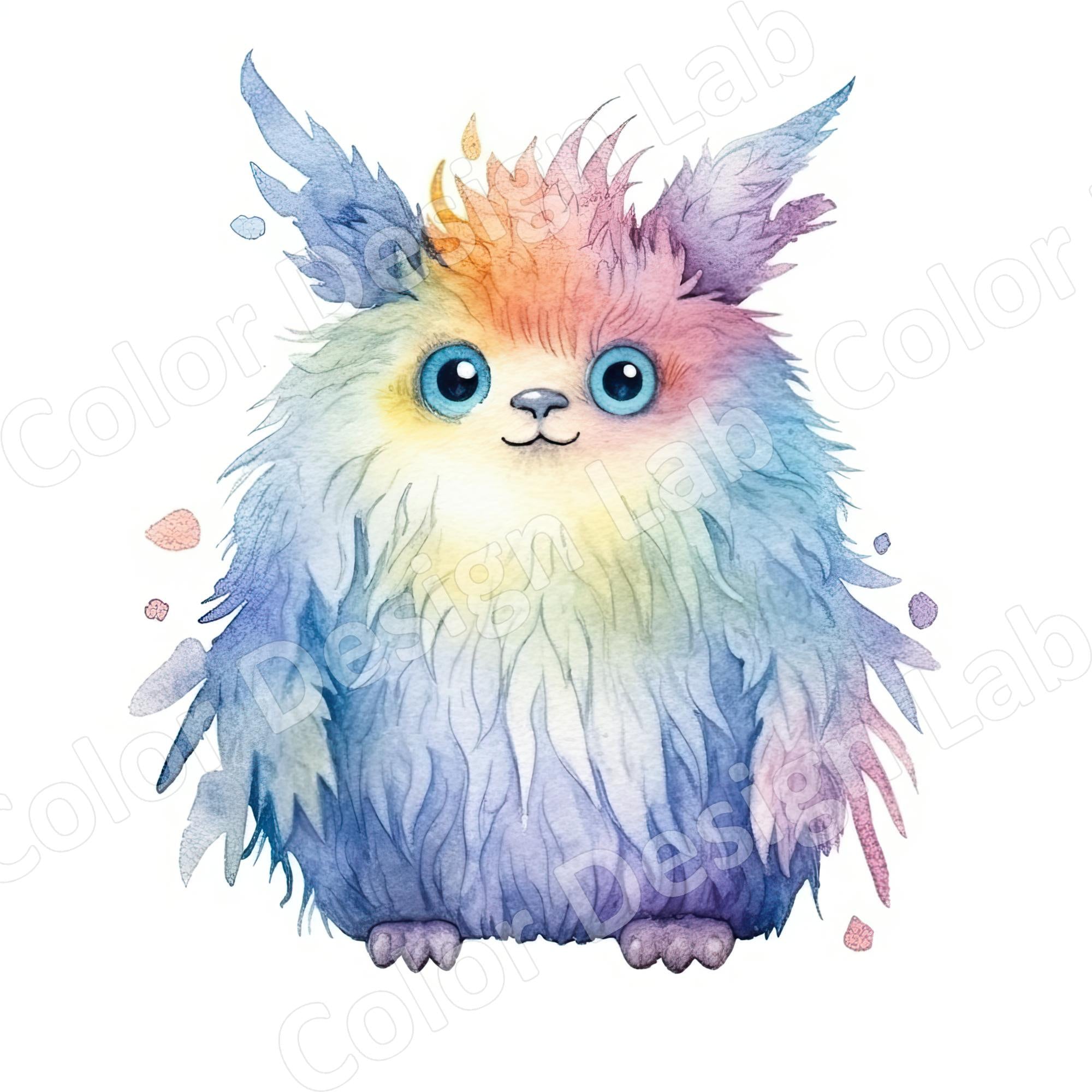Fluffy Monster Clipart Set of 8 High Resolution PNG Files - Etsy